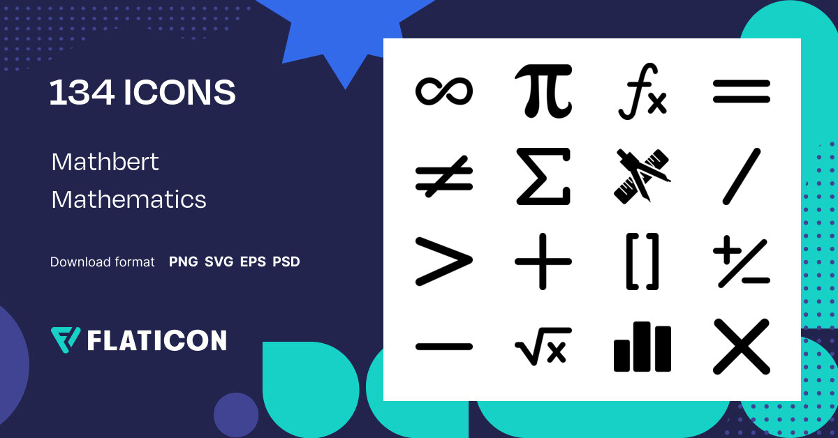 Mathbert Mathematics Icon Pack | +130 .SVG Icons