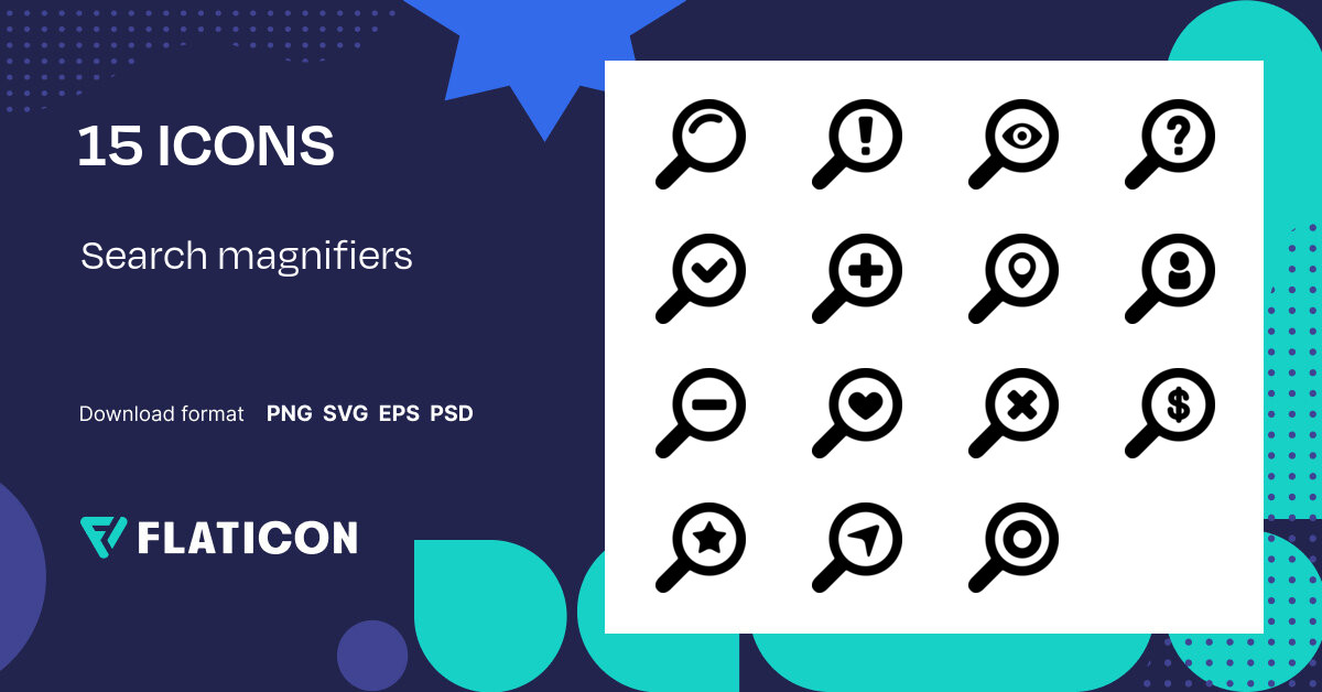 Search magnifiers Icon Pack | 15 .SVG Icons