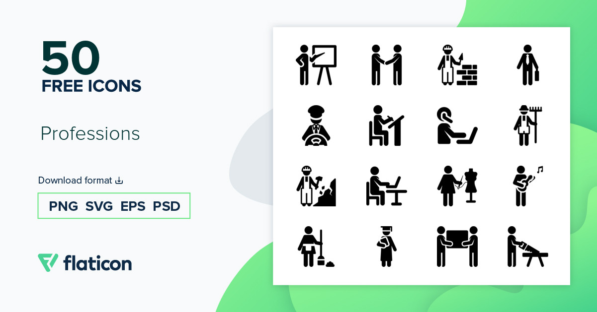 Professions Icon Pack | 50 .SVG Icons