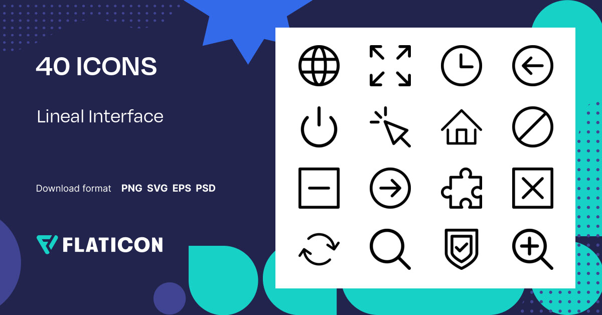 Lineal Interface Icon Pack | Lineal | 40 .SVG Icons