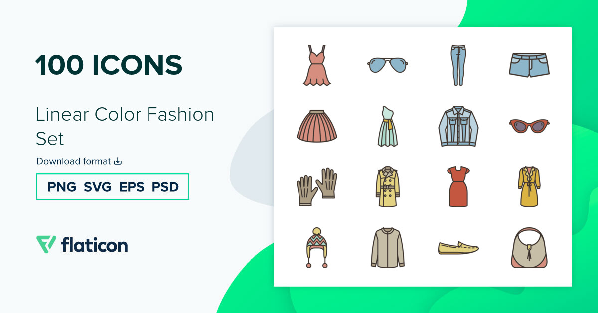 Pack de iconos Linear color fashion set | Others | 100 Iconos .SVG