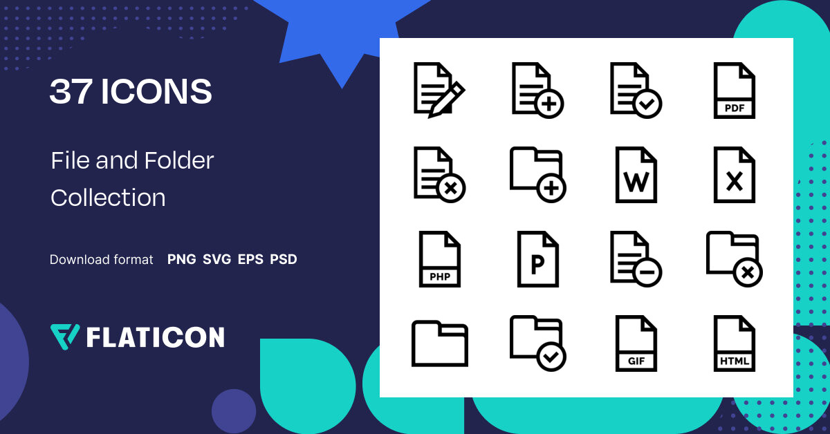 File and Folder Collection Icon Pack | Lineal | 37 .SVG Icons