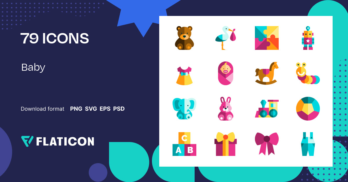 Baby Icon Pack | Flat | 79 .SVG Icons
