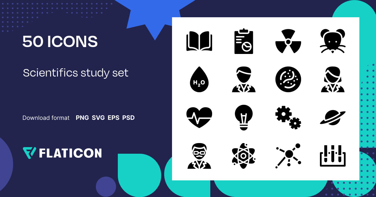 Scientifics study set Icon Pack | Fill | 50 .SVG Icons
