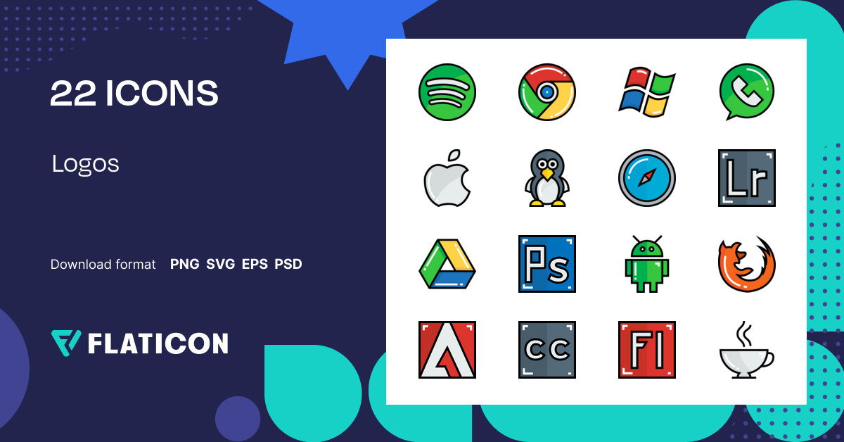 Logos Icon Pack | Lineal color | 22 .SVG Icons