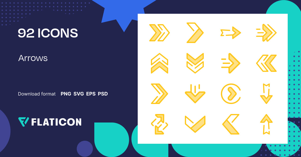 Arrows Icon Pack | Yellow | 92 .SVG Icons