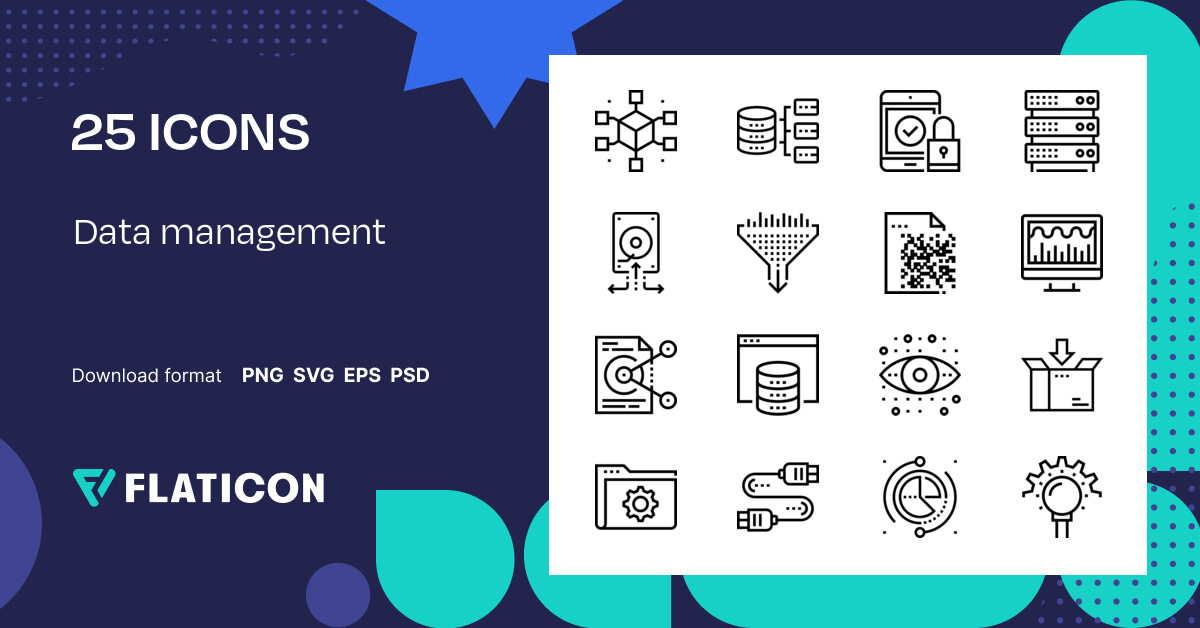 Data management Icon Pack | Lineal | 25 .SVG Icons