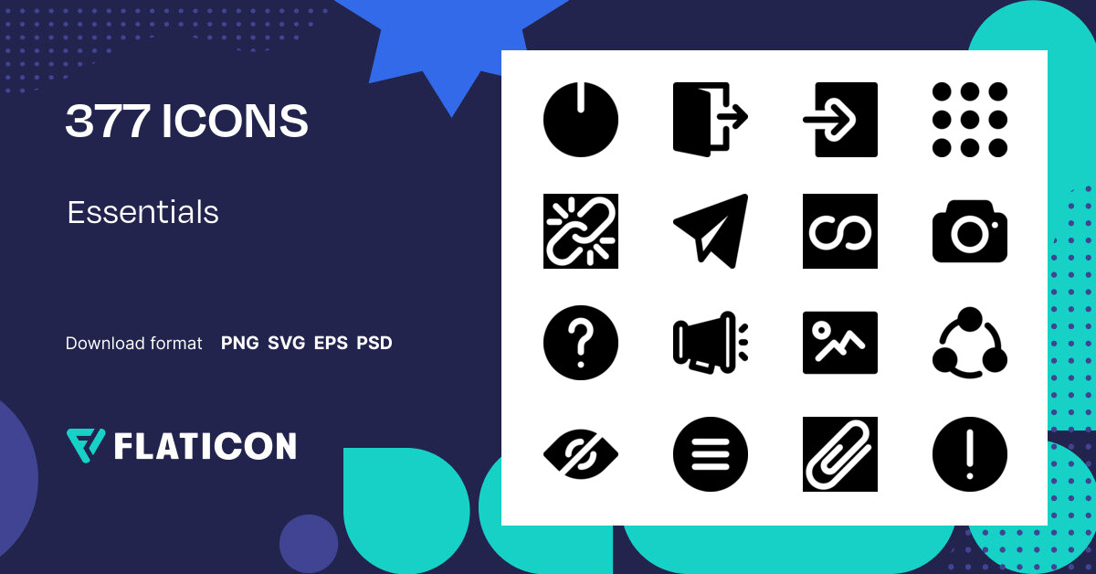 Essentials Icon Pack | Solid | +375 .SVG Icons