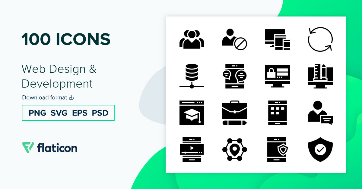 Web Design & Development Icon Pack | Fill | 100 .SVG Icons