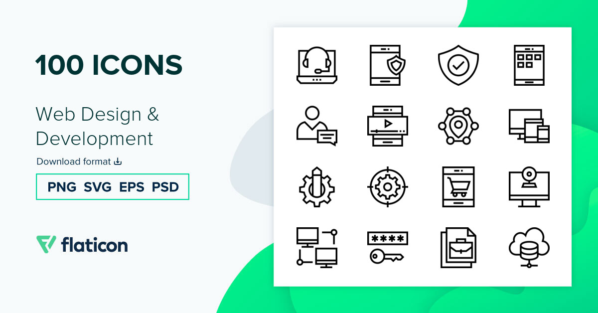 Web Design & Development Icon Pack | Lineal | 100 .SVG Icons