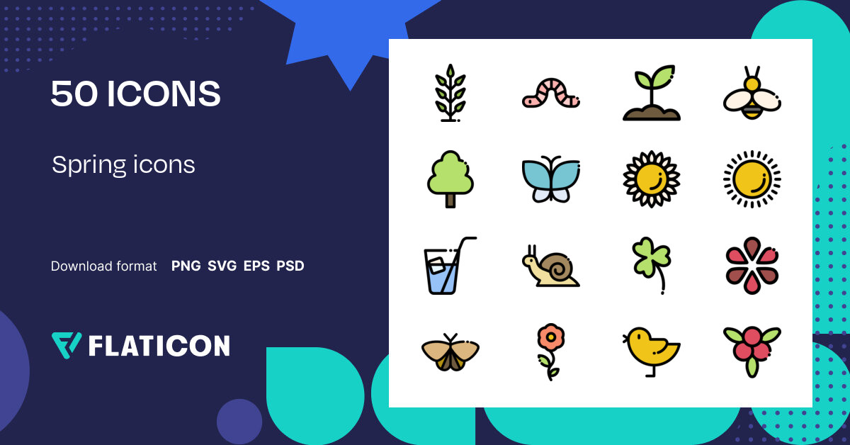 Spring icons Icon Pack | Lineal color | 50 .SVG Icons