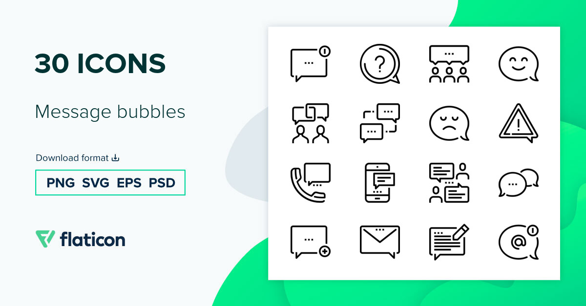 Message bubbles Icon Pack | Lineal | 30 .SVG Icons