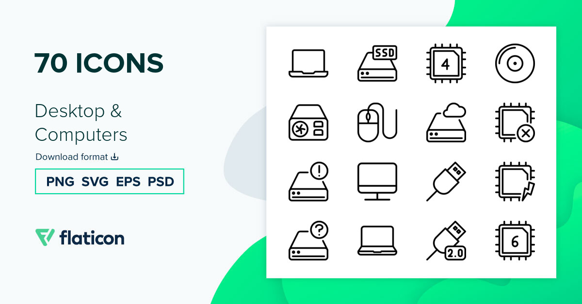 Desktop & Computers Icon Pack | Lineal | 70 .SVG Icons - Page 2