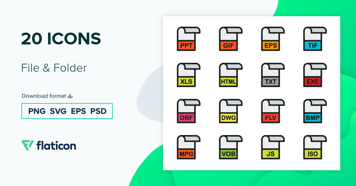 File & Folder Icon Pack | Lineal Color | 20 .SVG Icons