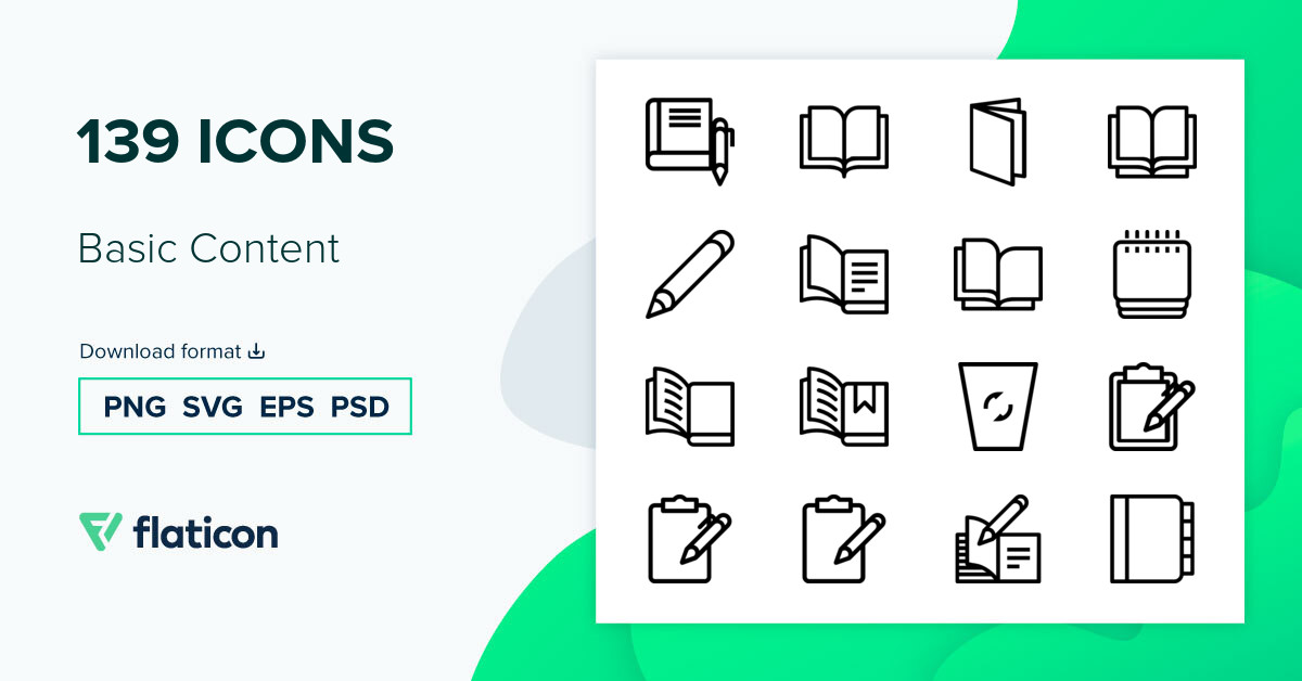 Basic Content Icon Pack | Lineal | +135 .SVG Icons