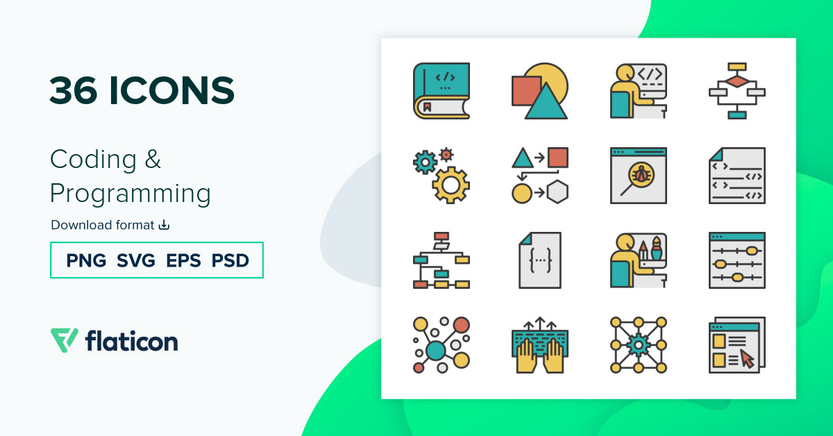 Coding And Programming Icon Pack Lineal Color 36 Svg Icons