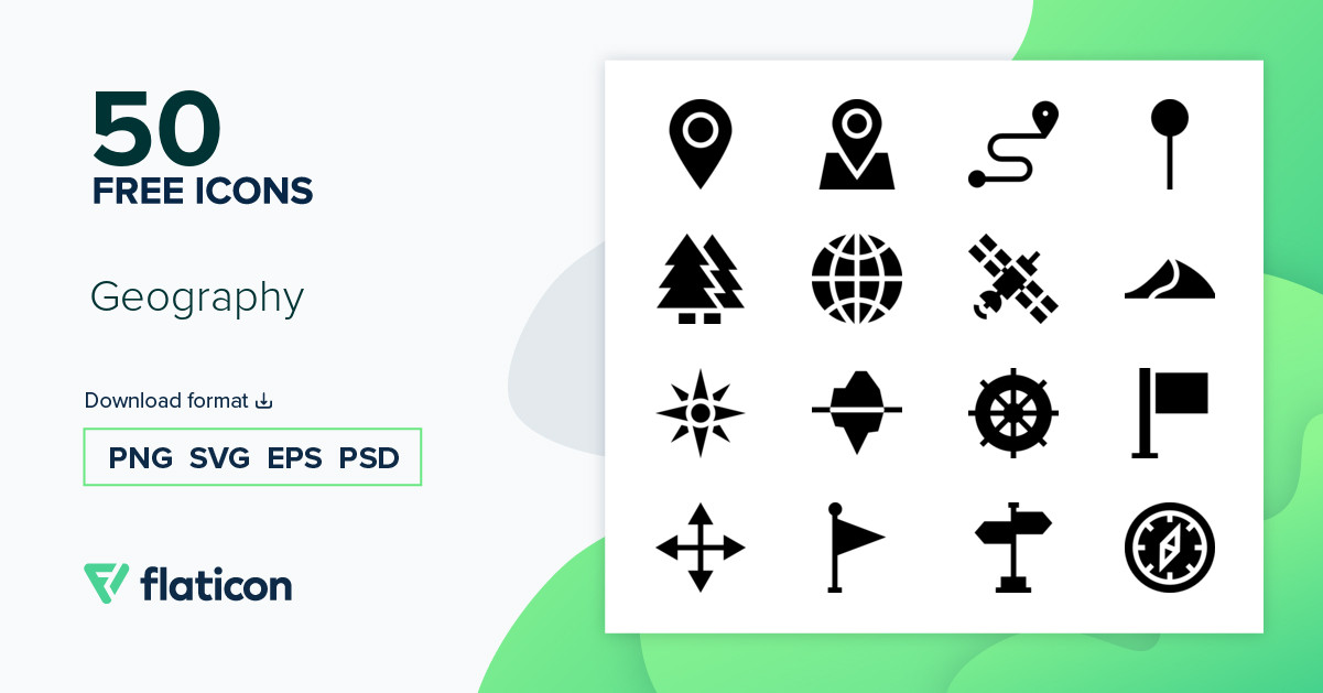 Geography Icon Pack | Filled | 50 .SVG Icons