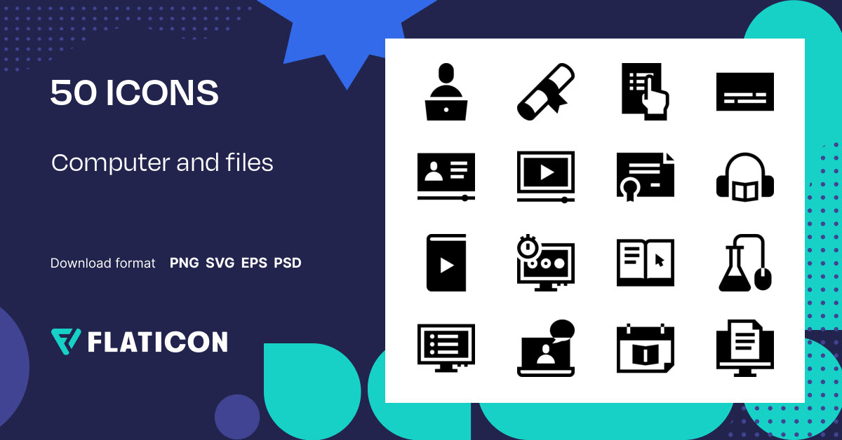Computer and files Icon Pack | Filled | 50 .SVG Icons