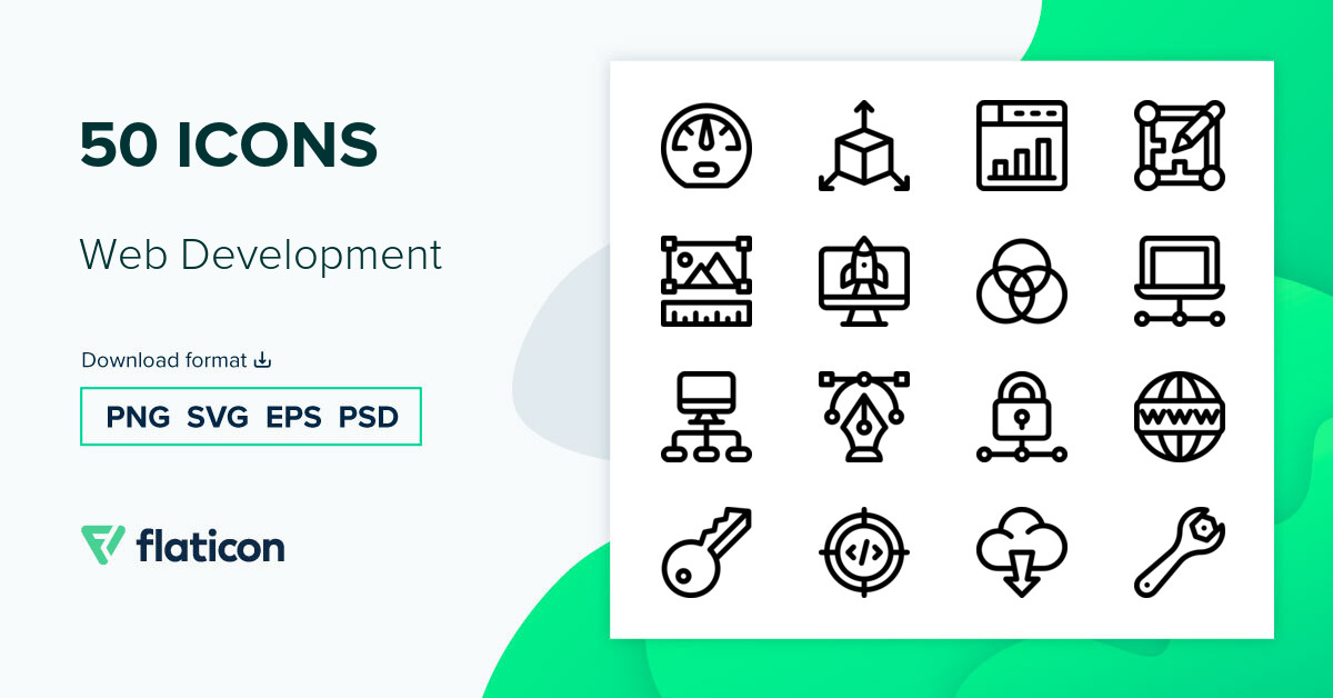 Web Development Icon Pack | Lineal | 50 .SVG Icons