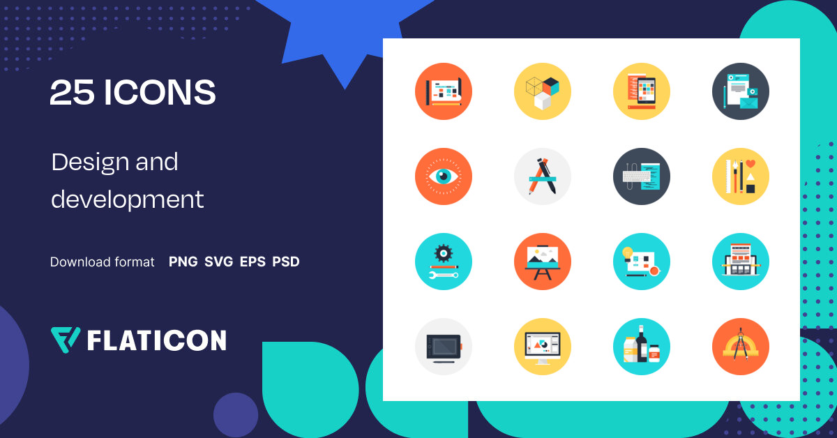 Design and development Icon Pack | Circular | 25 .SVG Icons