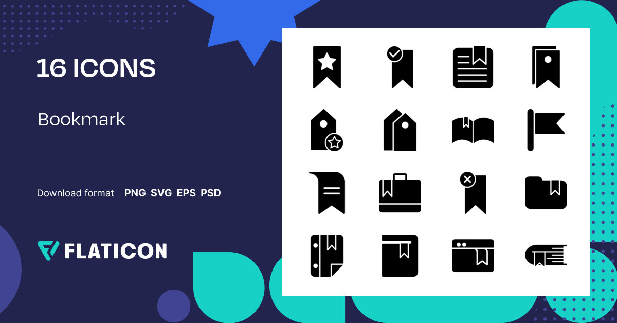 Bookmark Icon Pack | Fill | 16 .SVG Icons