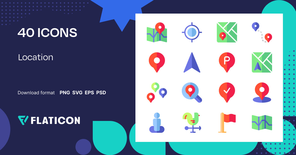 Location Icon Pack | Flat | 40 .SVG Icons