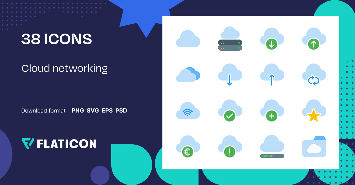 Cloud networking Icon Pack | Flat | 38 .SVG Icons