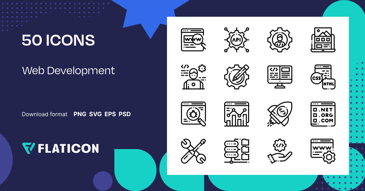 Web Development Icon Pack | Lineal | 50 .SVG Icons