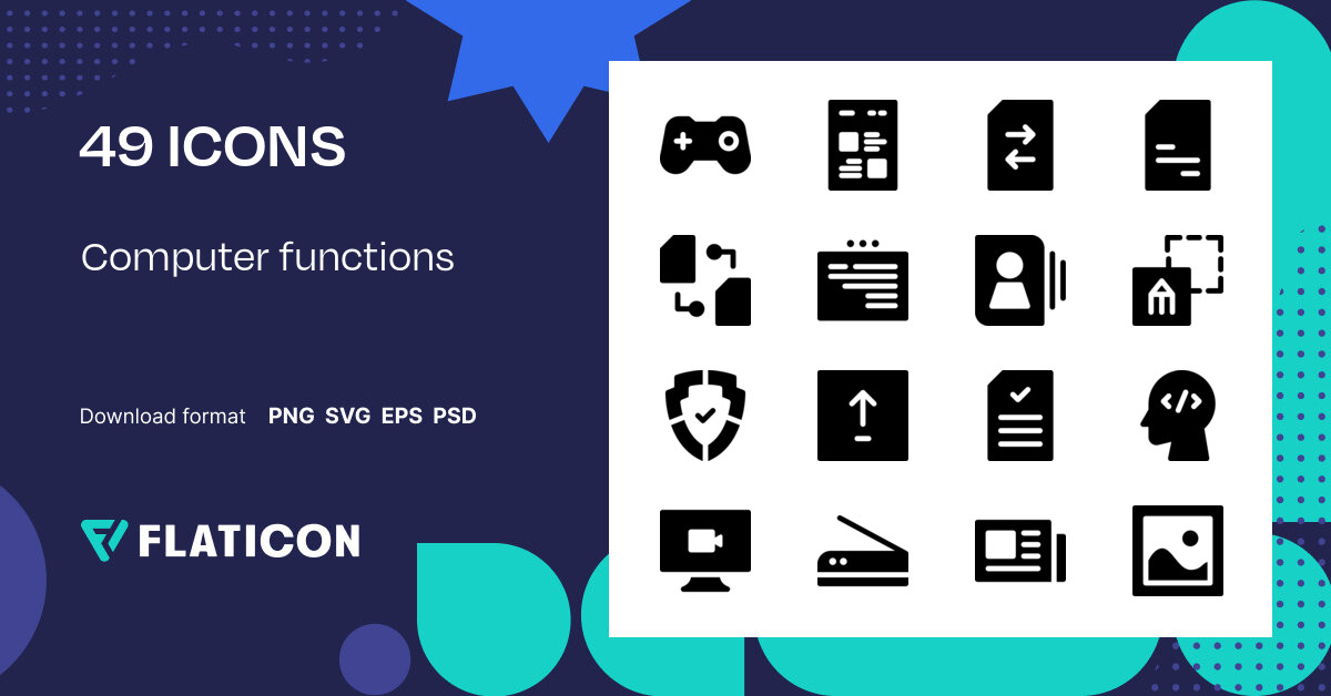 Computer functions Icon Pack | Filled | 50 .SVG Icons