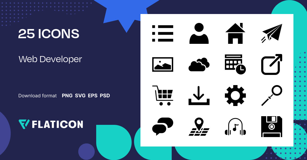 Web Developer Icon Pack | Fill | 25 .SVG Icons