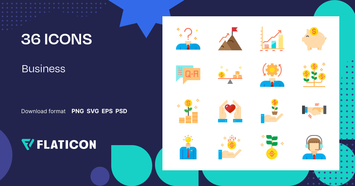 Business Icon Pack | Flat | 36 .SVG Icons