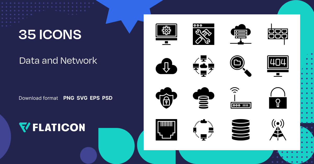 Data and Network Icon Pack | Fill | 35 .SVG Icons