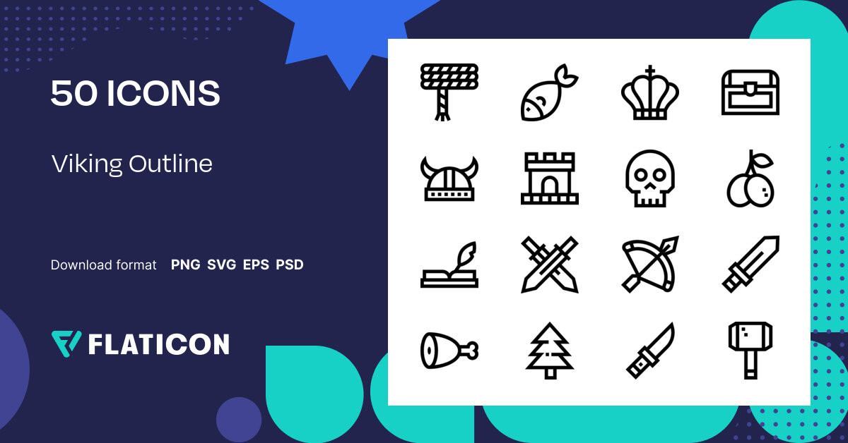 Viking Outline Icon Pack | Lineal | 50 .SVG Icons