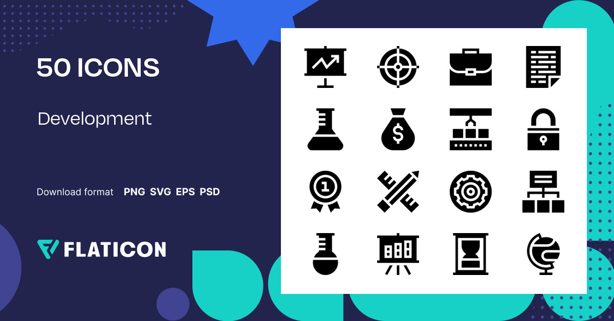 Development Icon Pack | Filled | 50 .SVG Icons