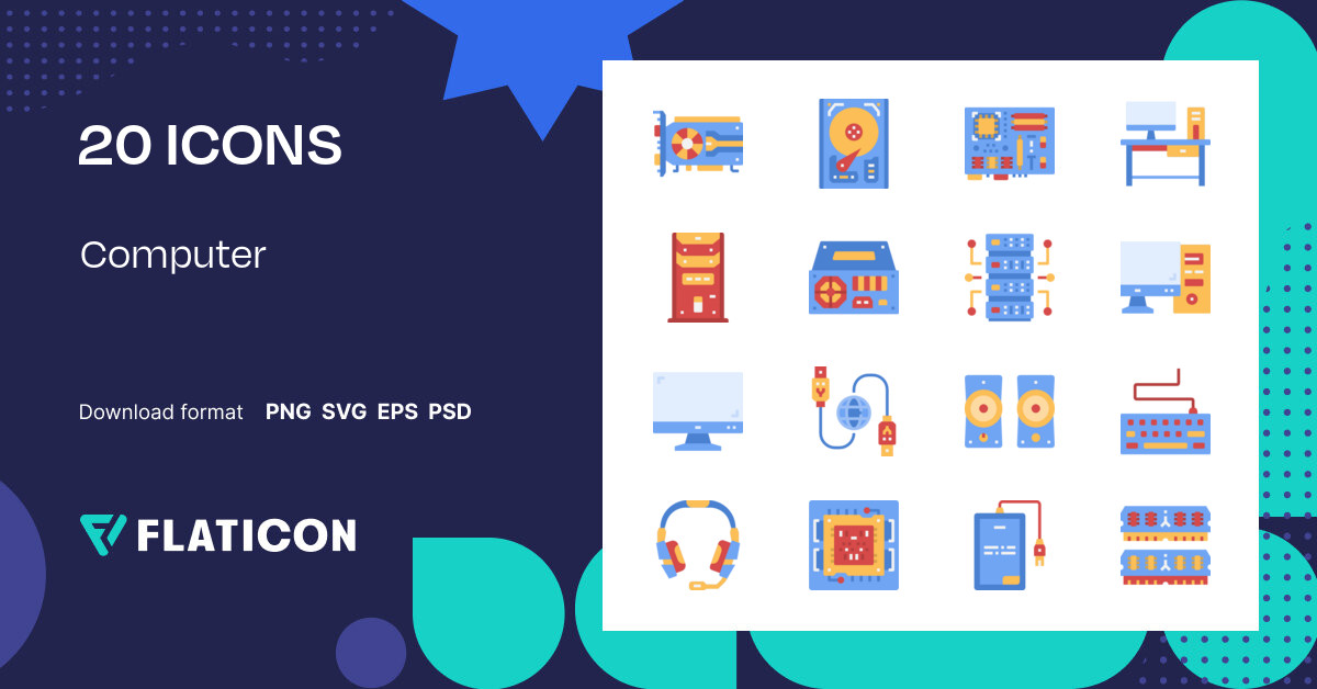 Computer Icon Pack | Flat | 20 .SVG Icons
