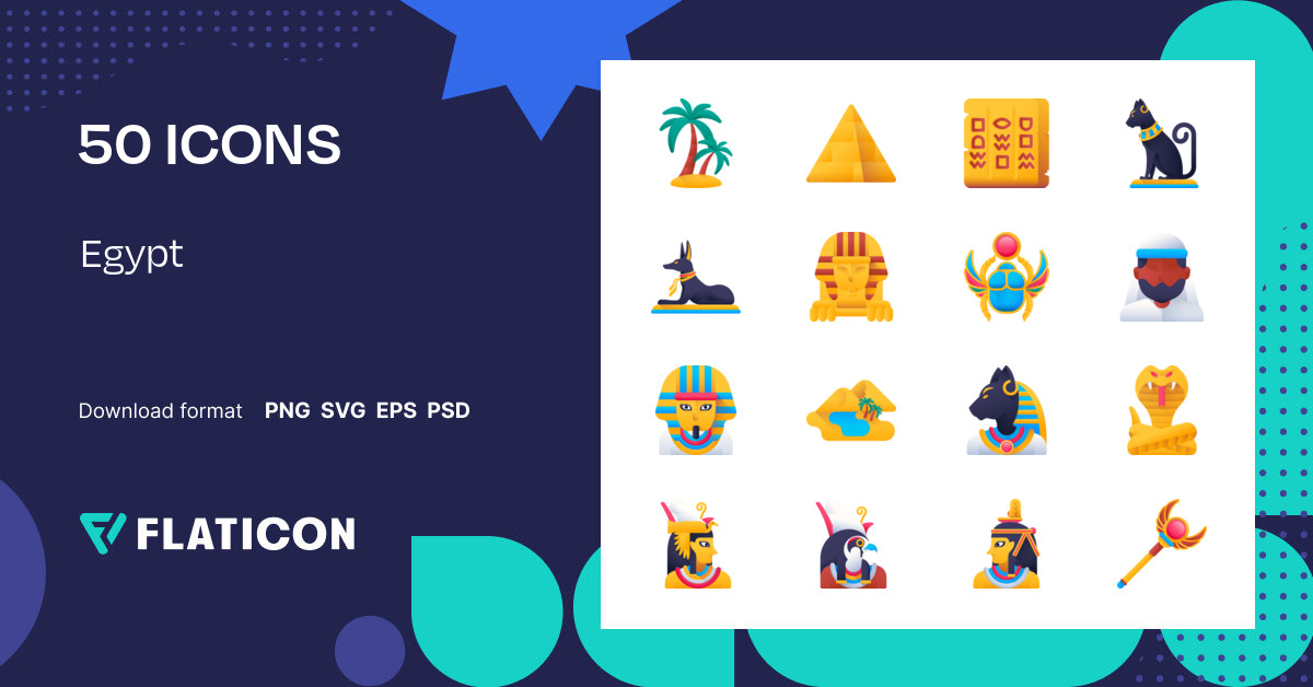 Egypt Icon Pack | Color | 50 .SVG Icons