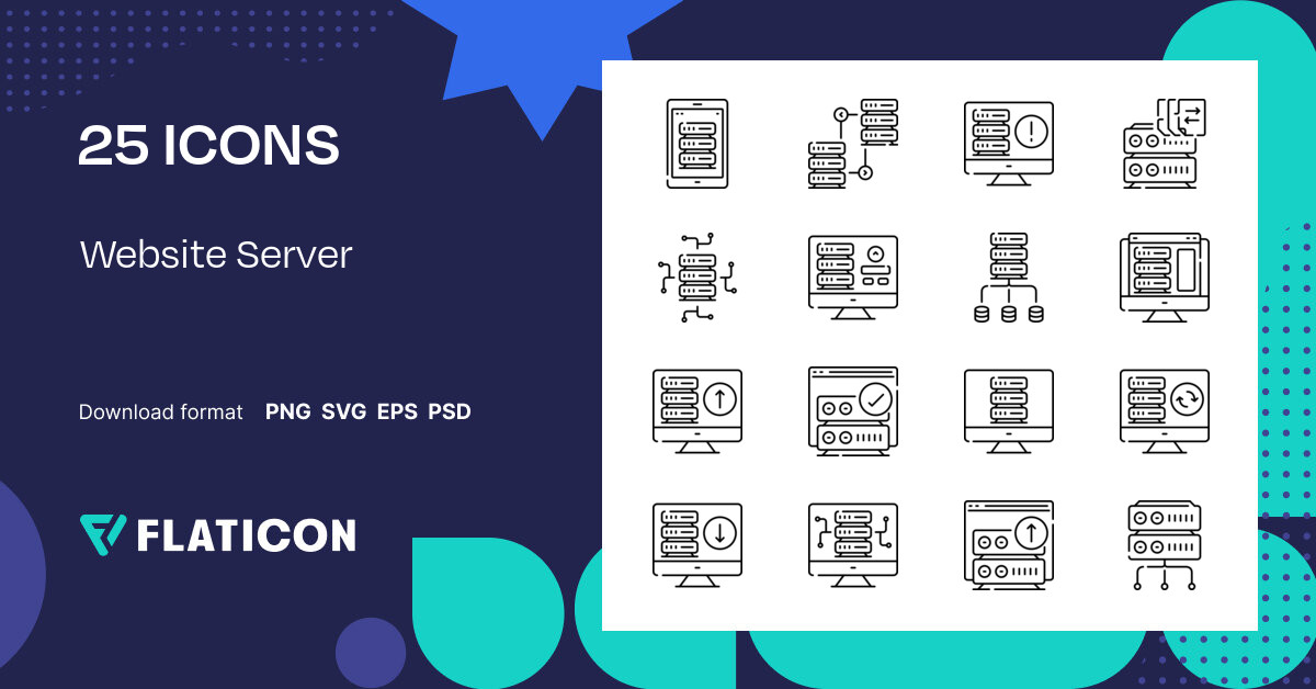 Website Server Icon Pack | Lineal | 25 .SVG Icons