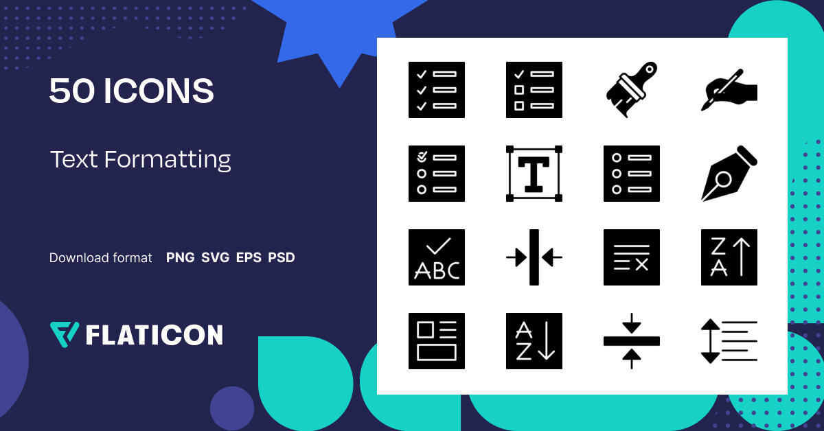 Text Formatting Icon Pack | Solid | 50 .SVG Icons