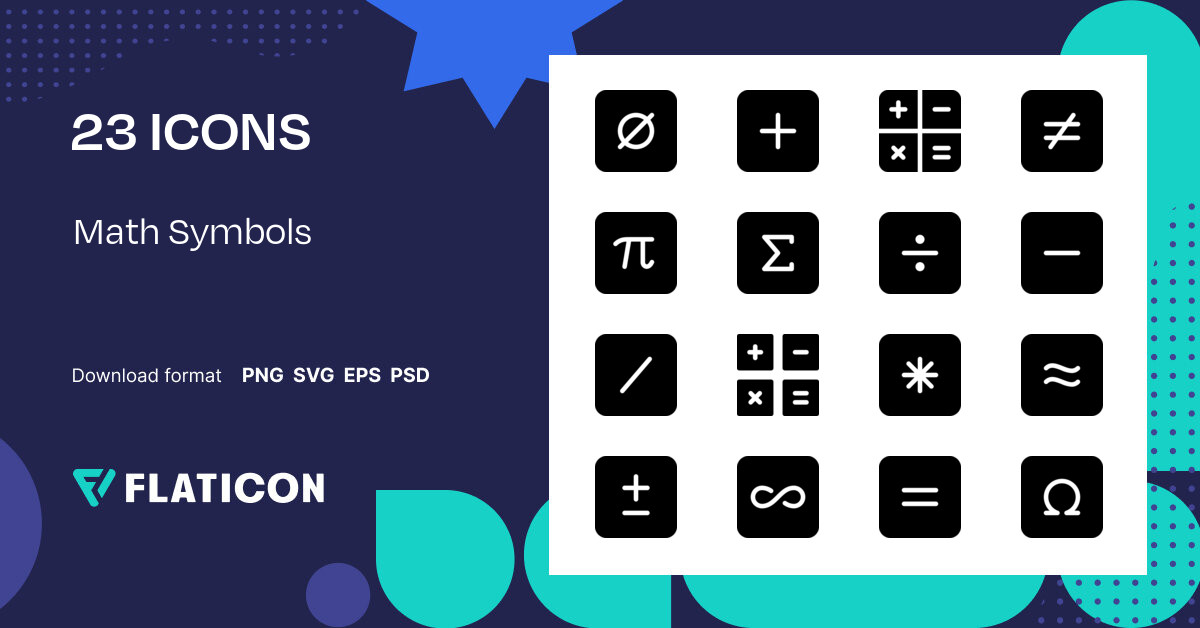 Math Symbols Icon Pack | Solid | 23 .SVG Icons