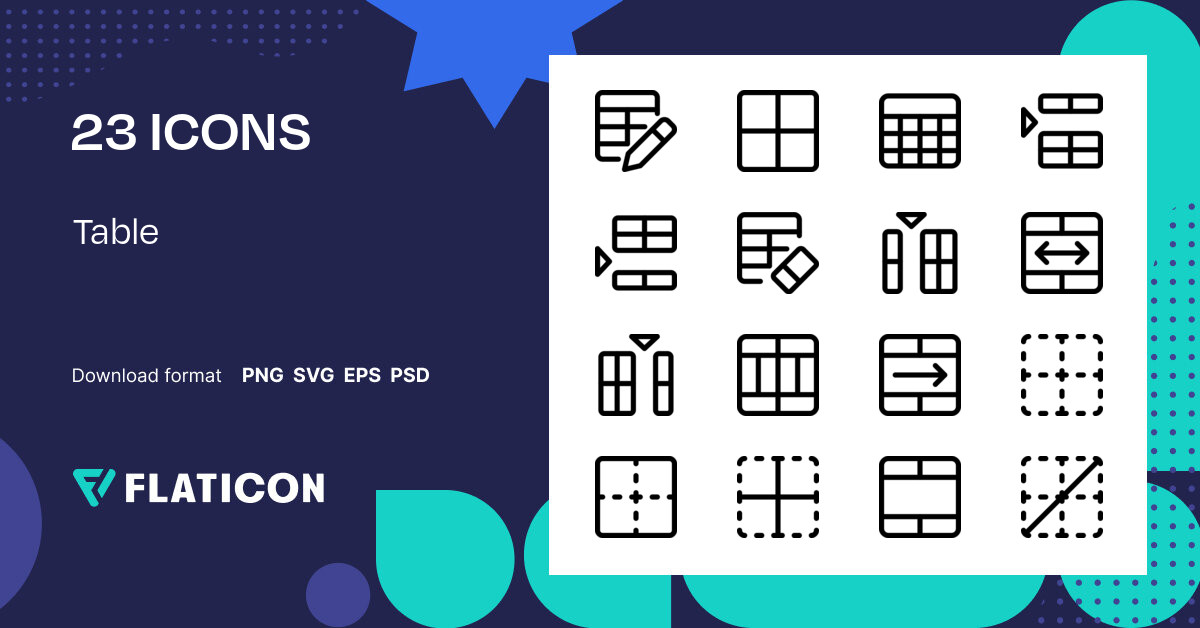 Table Icon Pack | Lineal | 23 .SVG Icons