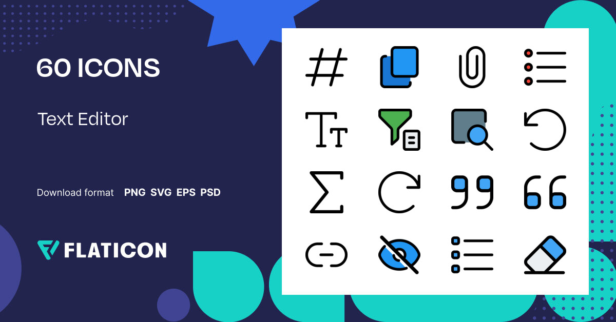 Text Editor Icon Pack | Lineal Color | 60 .SVG Icons