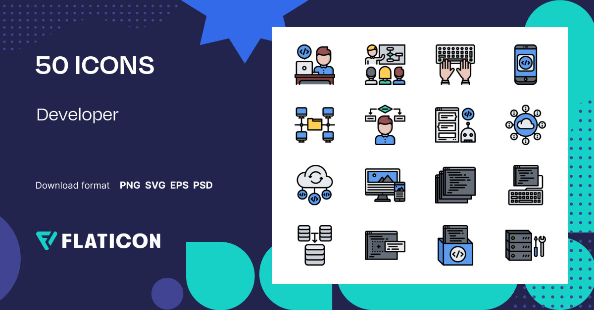 Developer Icon Pack | Color | 50 .SVG Icons