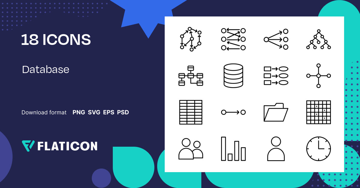Database Icon Pack | Outline | 18 .SVG Icons
