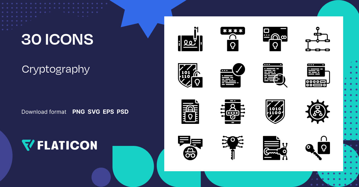Cryptography Icon Pack | Solid | 30 .SVG Icons