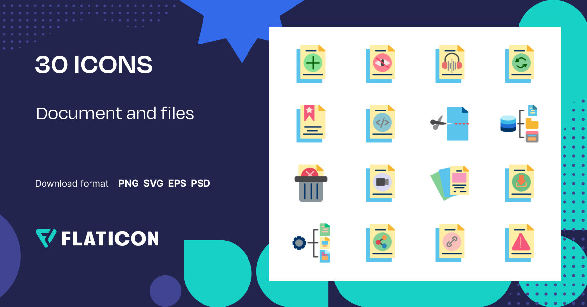 Document and files Icon Pack | Color fill | 30 .SVG Icons
