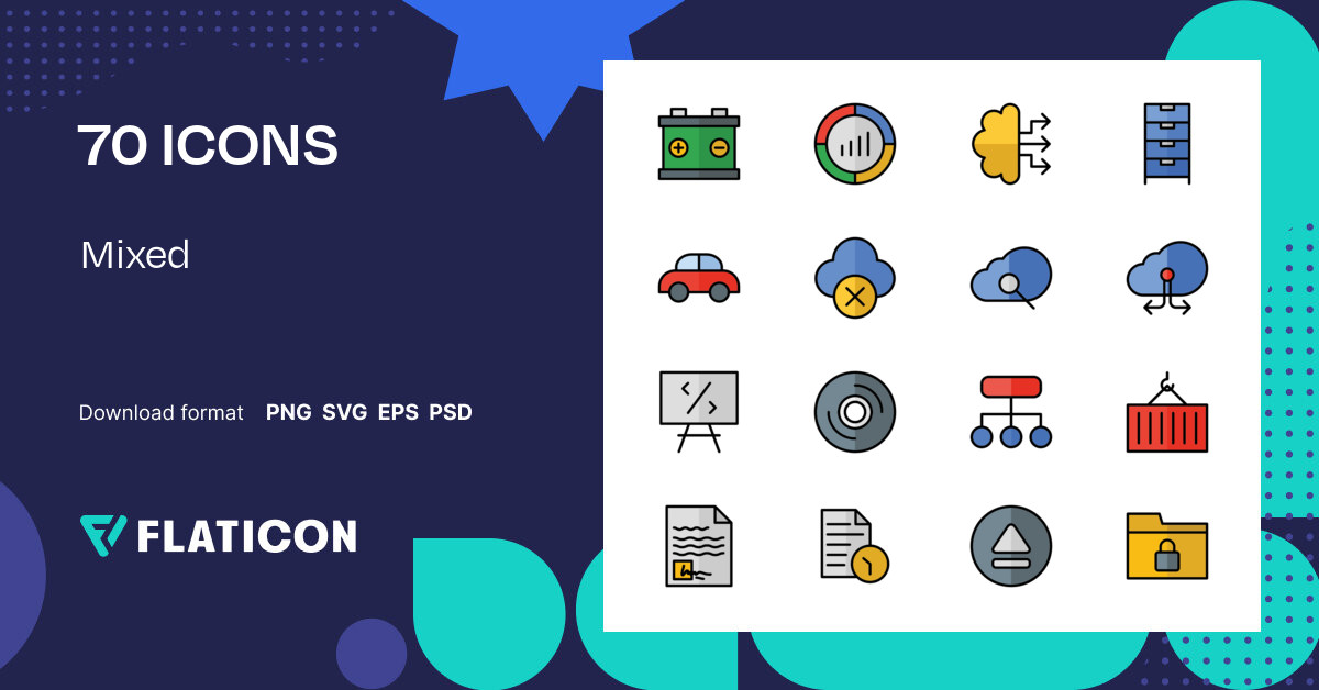 Mixed Icon Pack | Color lineal-color | 70 .SVG Icons