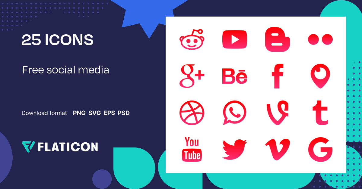 Free social media Icon Pack | 25 .SVG Icons
