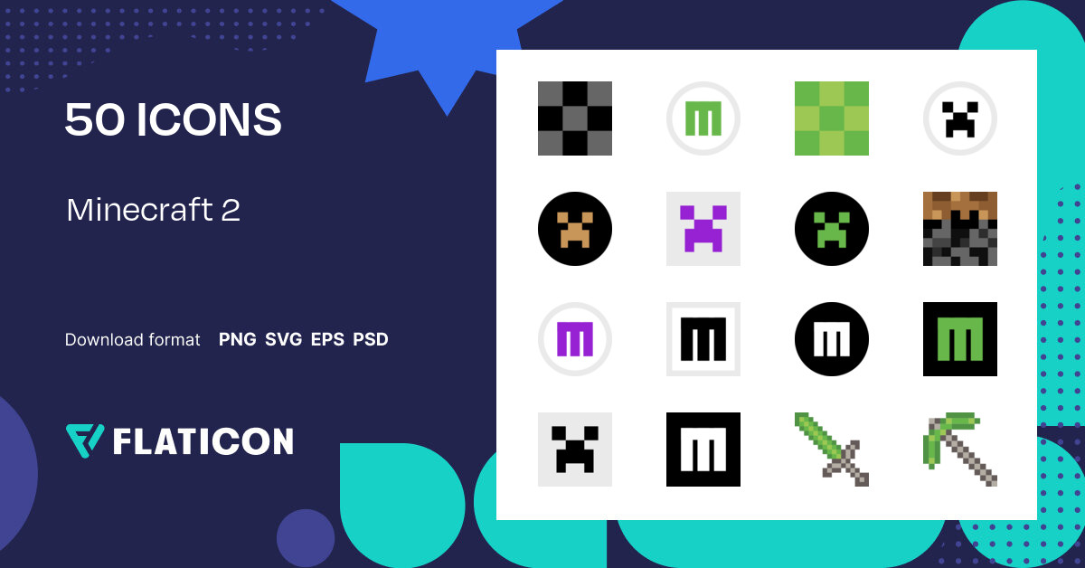 Minecraft 2 Icon Pack | 50 .SVG Icons