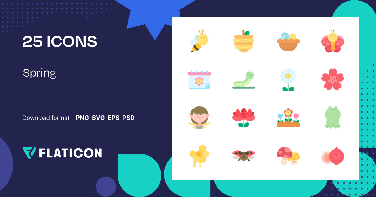 Spring Icon Pack | Color fill | 25 .SVG Icons