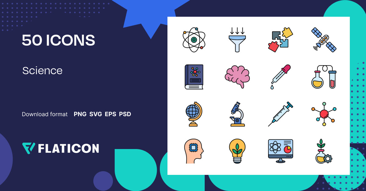 Science Icon Pack | Color lineal-color | 50 .SVG Icons